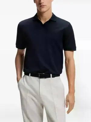 BOSS Cotton-jacquard Polo Shirt With Johnny Collar