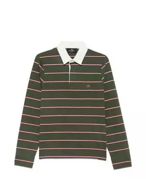 Etro Striped Long-sleeve Polo Shirt - Green