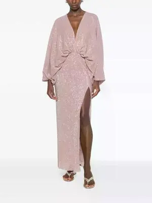 L'IDEE Paradiso Sequin Embellished Maxi Dress - Pink