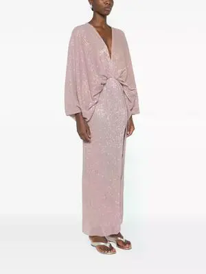 L'IDEE Paradiso Sequin Embellished Maxi Dress - Pink