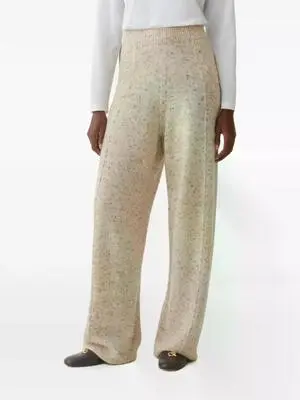 Fabiana Filippi Marl-knit Wide-leg Trousers - Neutrals