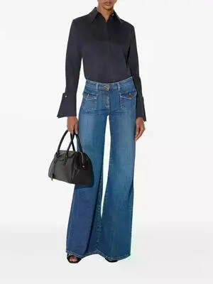 Elisabetta Franchi Striped Shirt With Oversized Cuffs