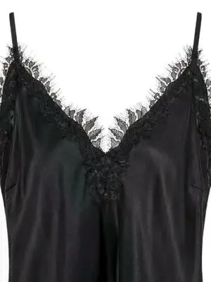 Gold Hawk Lace-trim Camisole Top - Black