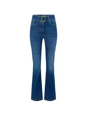 Elisabetta Franchi Boot-cut Jeans With Belt - Blue