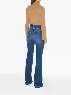 Elisabetta Franchi Boot-cut Jeans With Belt - Blue