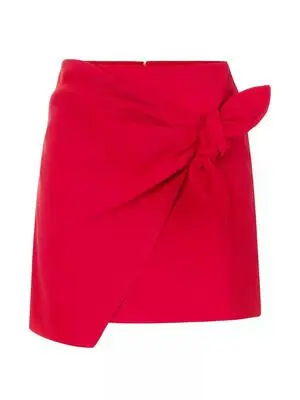 Elisabetta Franchi Lightweight Crêpe Miniskirt With Bow Detail - Red