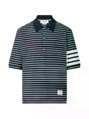 Thom Browne Jersey 4-bar Polo - Grey