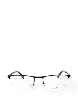 DB EYEWEAR BY DAVID BECKHAM Rectangle-frame Semi-rimless Glasses - Black