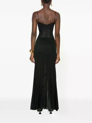 Galvan Belladonna Mesh-panel Maxi Dress