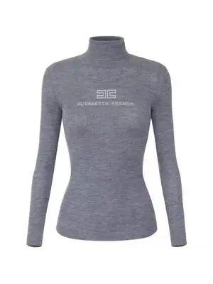 Elisabetta Franchi Ribbed Knit Turtleneck Top
