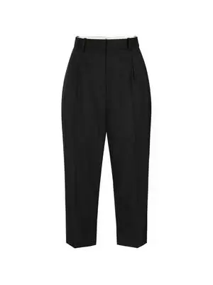 Elisabetta Franchi Gabardine Fabric Trousers - Black