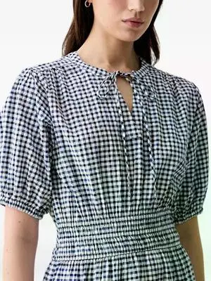 Barbour Ashwell Gingham-check Tiered Midi Dress