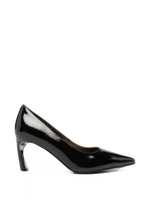SERGIO MORETTI FIRENZE Patent-finish Pointed-toe Pumps - Black