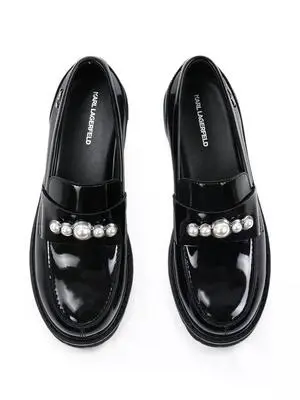 Karl Lagerfeld Chunky Sole Loafers With Faux-pearl Embellishment