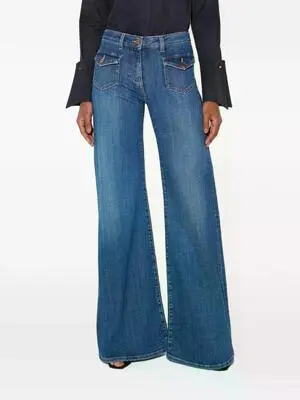 Elisabetta Franchi Bell-bottom Jeans With Small Pockets