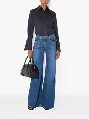 Elisabetta Franchi Denim Bell-bottom Jeans - Blue