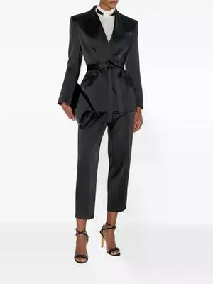 Elisabetta Franchi Stretch Satin Jacket With Belt