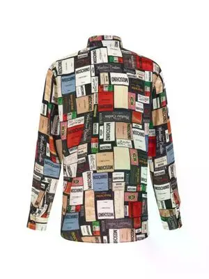 Moschino Label-print Silk Shirt
