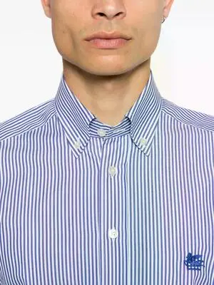 Etro Striped Logo-embroidered Shirt