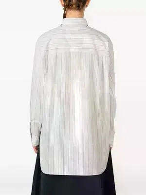 Nanamica Stripe-print Regular-collar Shirt - Neutrals