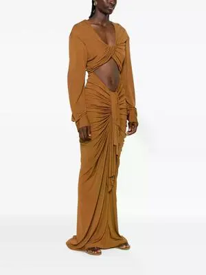 Christopher Esber Draped Maxi Dress - Brown