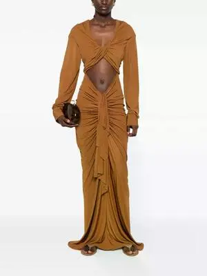Christopher Esber Draped Maxi Dress - Brown