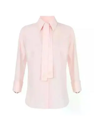 Elisabetta Franchi Cotton Shirt With Sash Detail - Pink