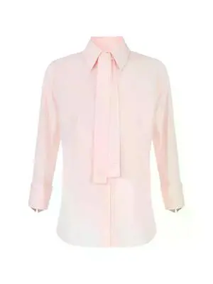 Elisabetta Franchi Cotton Shirt With Sash Detail - Pink