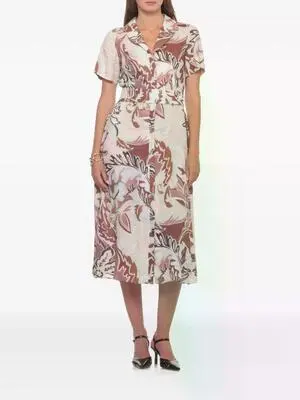 Marella Printed Belted Midi Dress