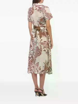 Marella Printed Belted Midi Dress
