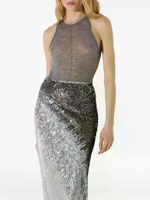 Elisabetta Franchi Wool Top With Ribbing