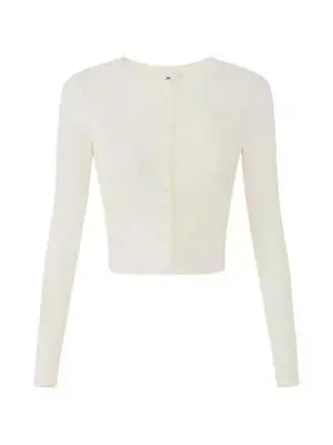 Elisabetta Franchi Knit Openwork Cardigan - Neutrals