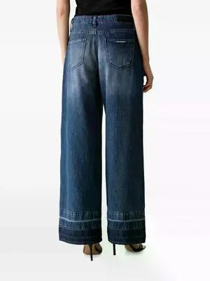 Karl Lagerfeld Faded Wide-leg Jeans