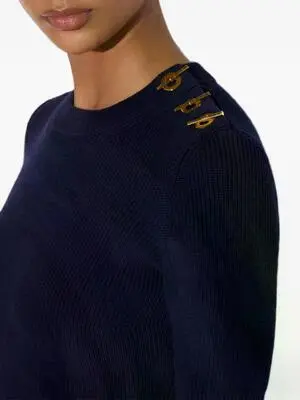 Elisabetta Franchi Knit Top With Jewel Details - Blue