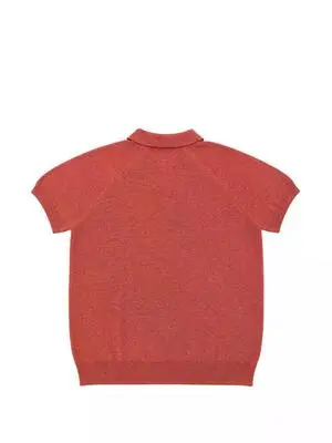 GRAN SASSO Pointelle Knit Raglan Sleeve Polo Shirt