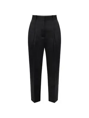Elisabetta Franchi Stretch Satin Tailored Trousers - Black