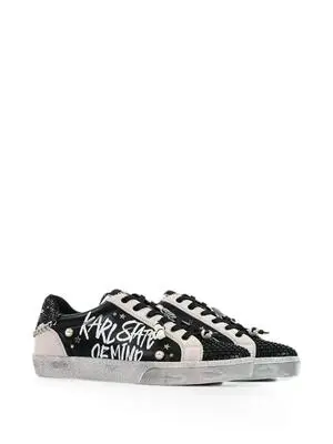 Karl Lagerfeld Graffiti-print Embellished Sneakers