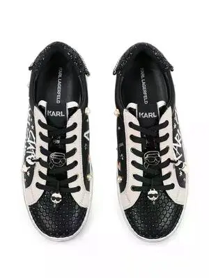 Karl Lagerfeld Graffiti-print Embellished Sneakers