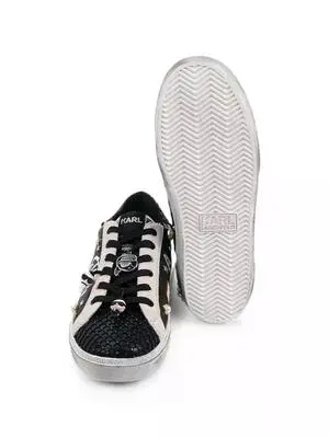 Karl Lagerfeld Graffiti-print Embellished Sneakers