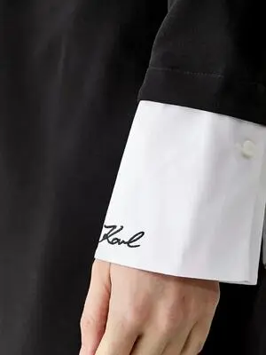 Karl Lagerfeld Contrast Collar V-neck Mini Dress