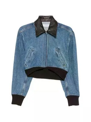 IRO PARIS Cropped Contrast-collar Jacket - Blue