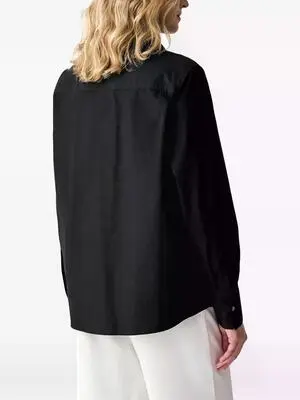 Karl Lagerfeld Embroidered-logo Button-up Shirt - Black