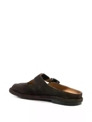 SERGIO MORETTI FIRENZE Suede Buckle Slippers