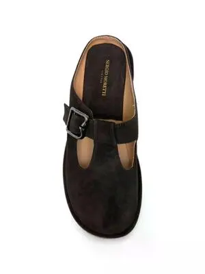 SERGIO MORETTI FIRENZE Suede Buckle Slippers