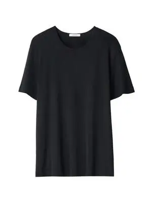 LEMAIRE Scoop-neck T-shirt In Ribbed Jersey - Black
