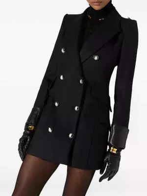 Elisabetta Franchi Coat In Double Layer Crêpe Fabric