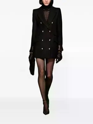 Elisabetta Franchi Double-breasted Crêpe Coat - Black