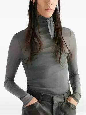 LEMAIRE Mesh Jersey Ballerina Scarf Top - Grey