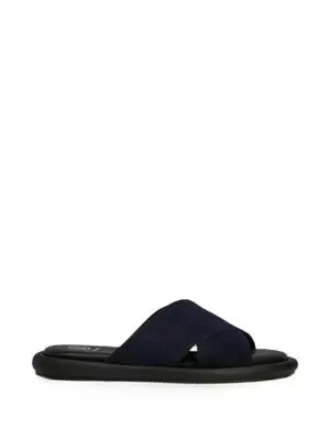 Bogner Crossover-strap Logo-embossed Slides - Blue