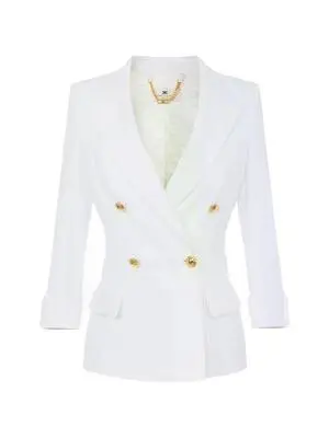 Elisabetta Franchi Jacket In Double Layer Stretch Crêpe Fabric